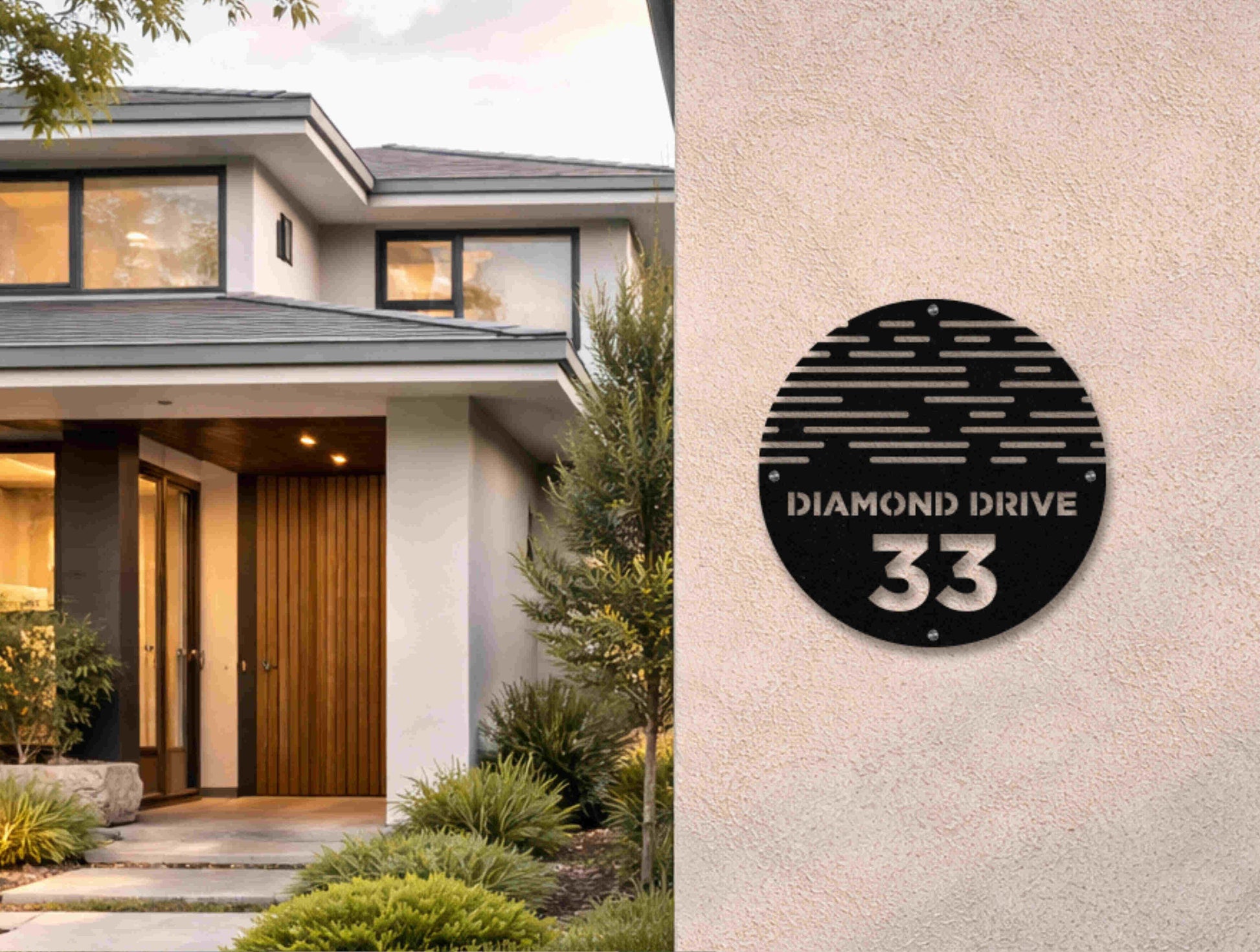 The Circular Deco Metal House Number – MET-AL